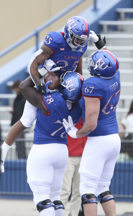 Les Miles encouraged by ‘big, good looking group’ of KU O-linemen ...